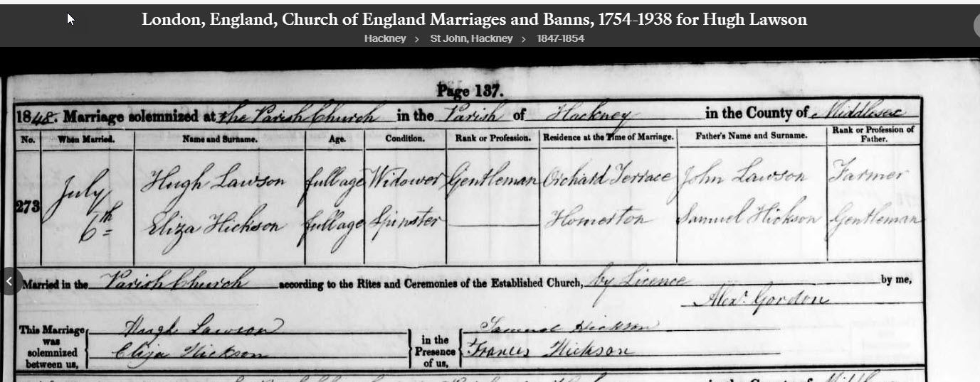 The Hicksons in Victorian England – Boughs & Branches